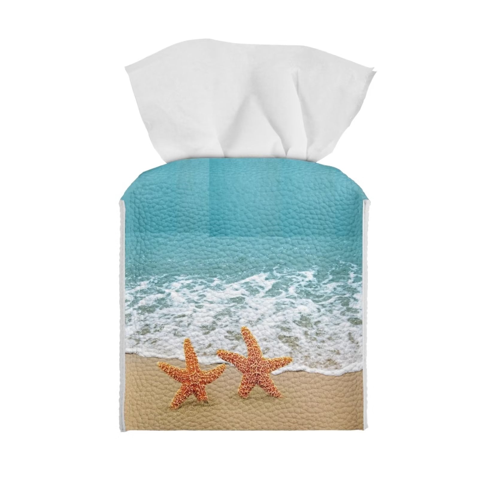 Renewold Beach Starfish Tissue Box Cover PU Leather Home Tissue ...