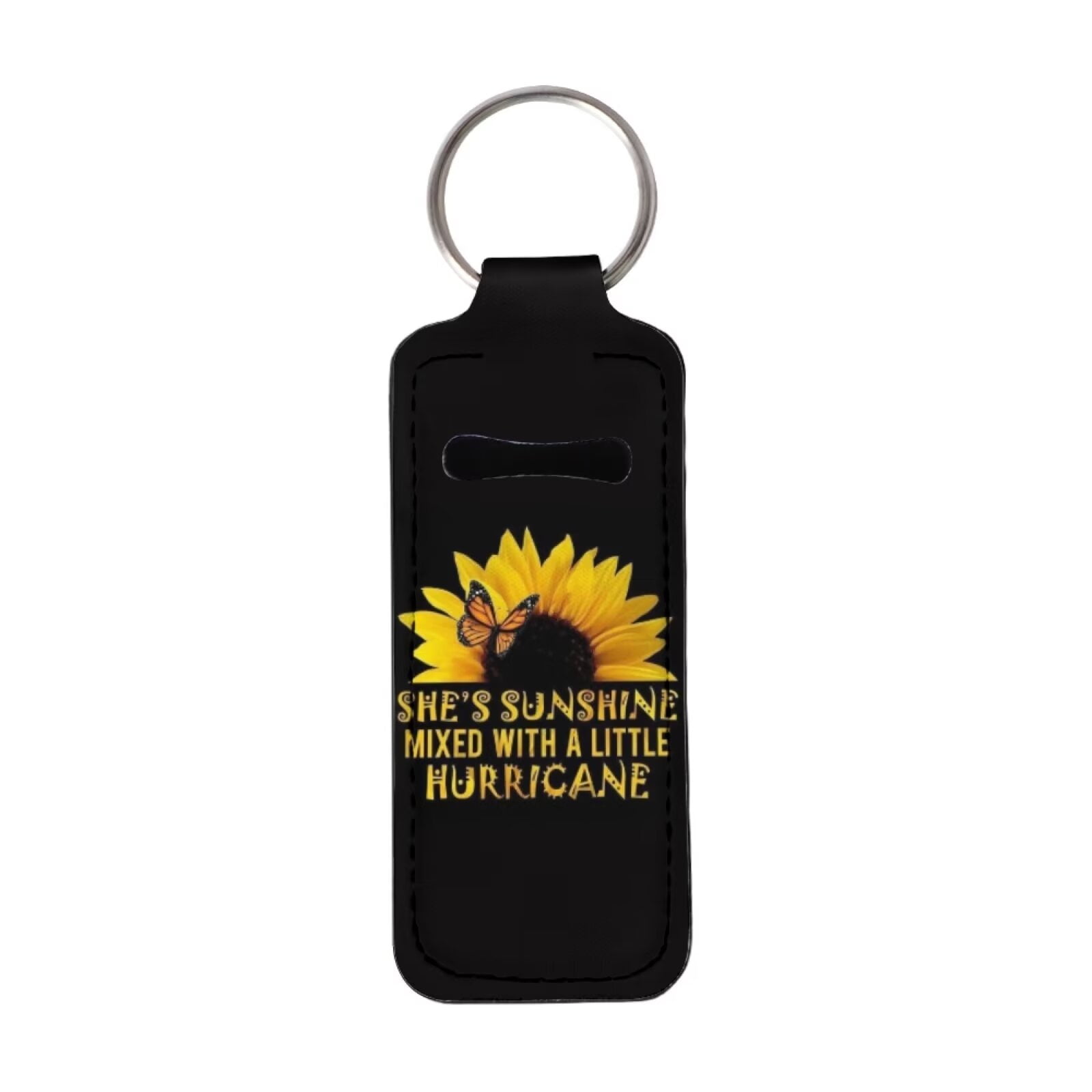 Renewold Black Chapstick Holder Keychain Porable Balm Holders Pouch ...