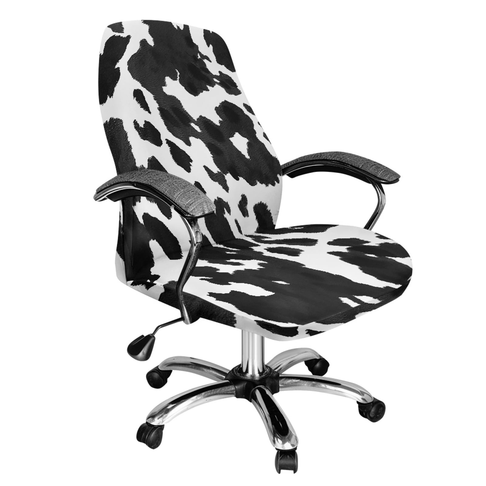 Renewold Black White Cow Print Stretchable Office Chair Cover for Desk ...