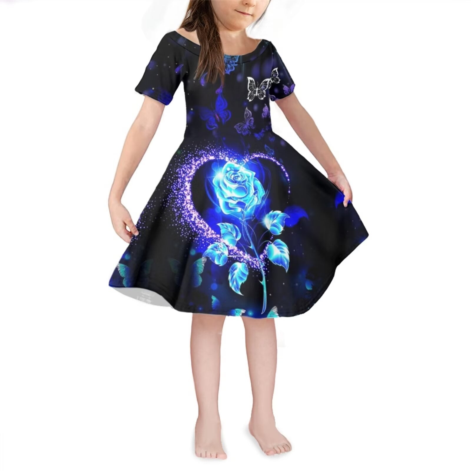 Renewold Blue Rose Girls A Line Dresses Size 11-12 Years Heart ...