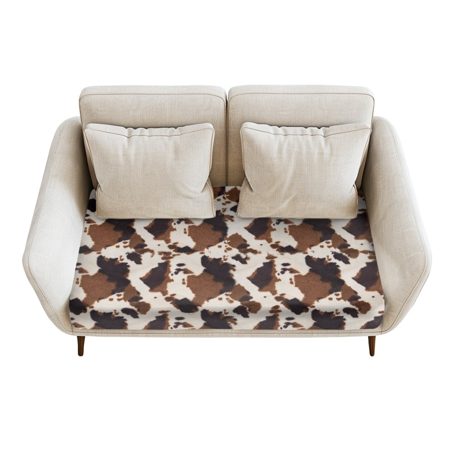 Renewold Brown Black Beige Cow Print Couch Seat Cushion Slipcover ...