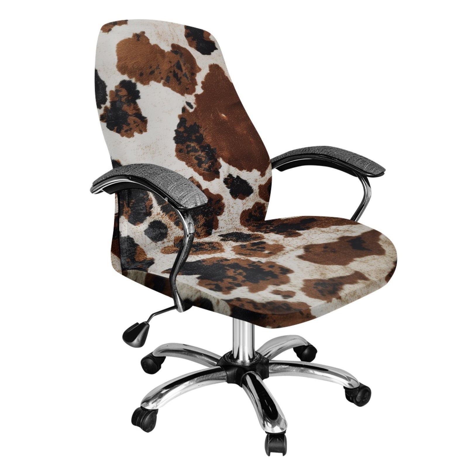 Renewold Brown Black Cow Print Office Chair Cover with Elastic Bottom ...