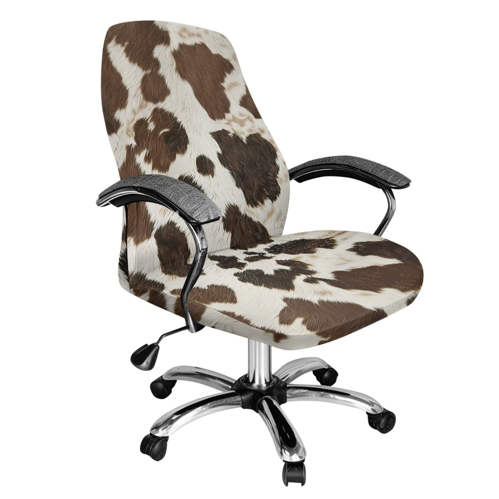 Renewold Brown Cow Skin Print Office Chair Cover Anti-dust Computer ...