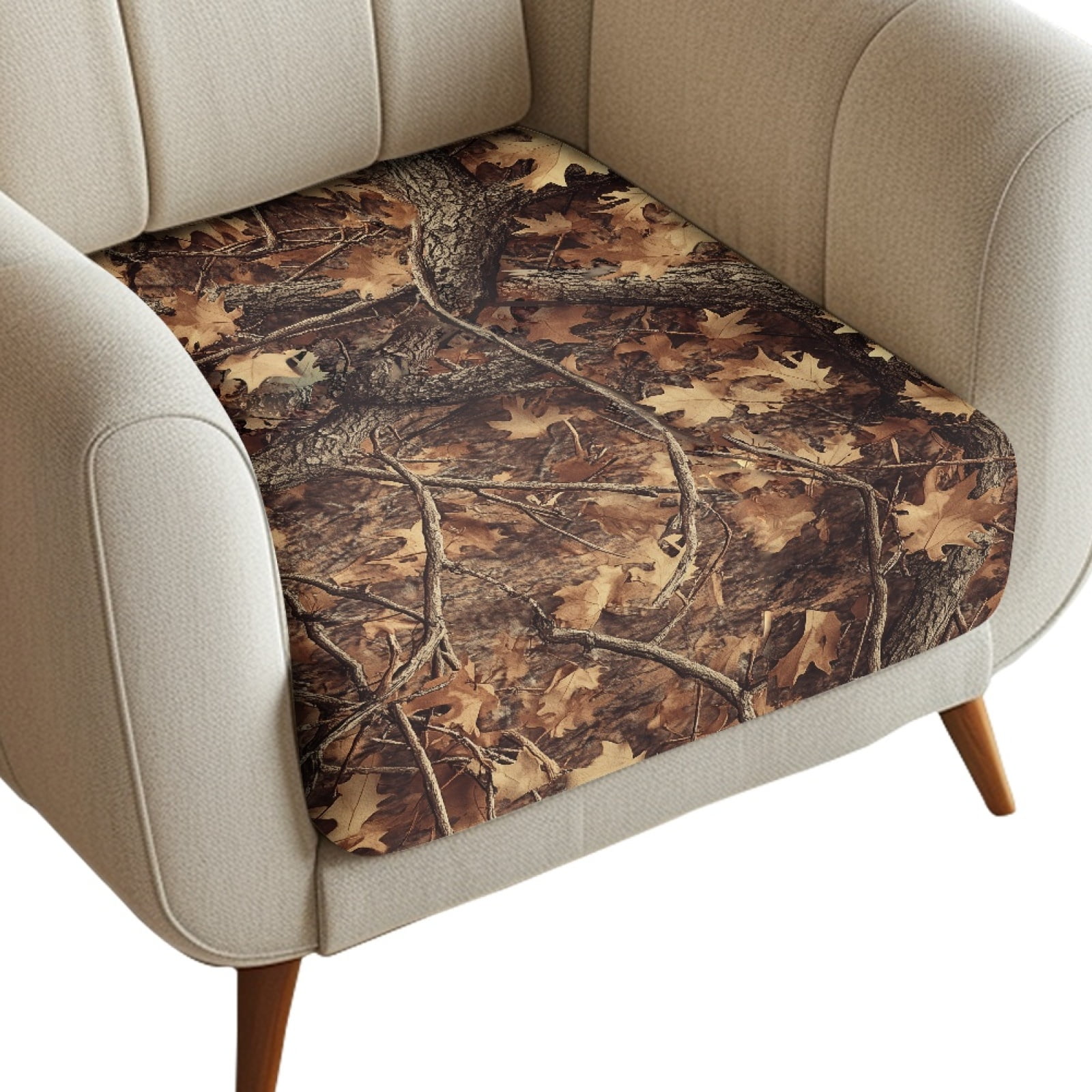 Renewold Camo Hunting Forest Dead Leaves Couch Seat Cover Sofa Seat ...