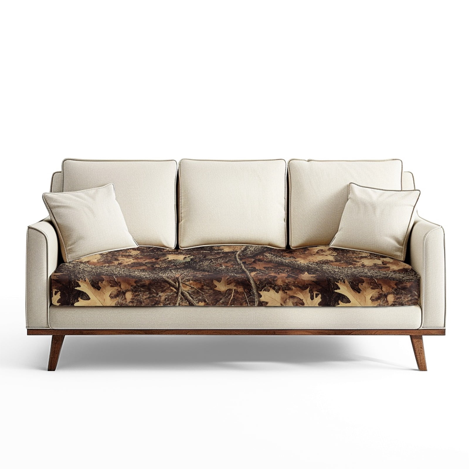 Renewold Camo Hunting Forest Dead Leaves Couch Seat Cover Sofa Seat ...