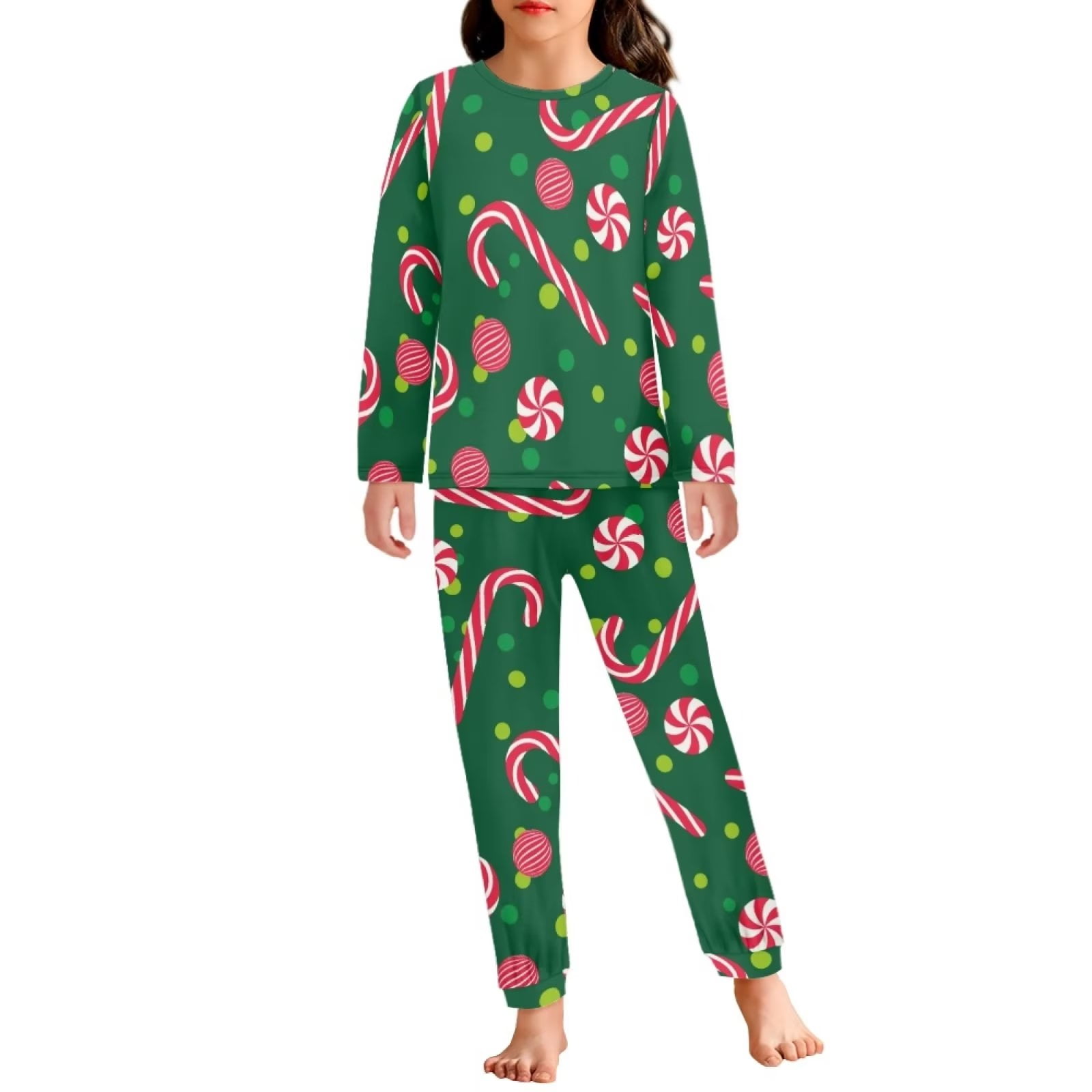 Renewold Candy Canes Boys Girls Pj Pants Set of 2 Christmas Green ...
