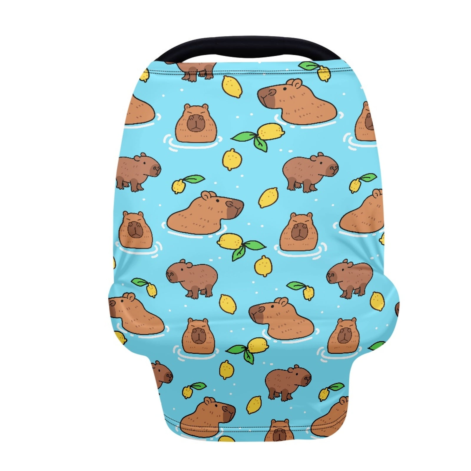 Renewold Capybara Lemon Blue Infant Car Seat Cover Adorable Stretchy ...
