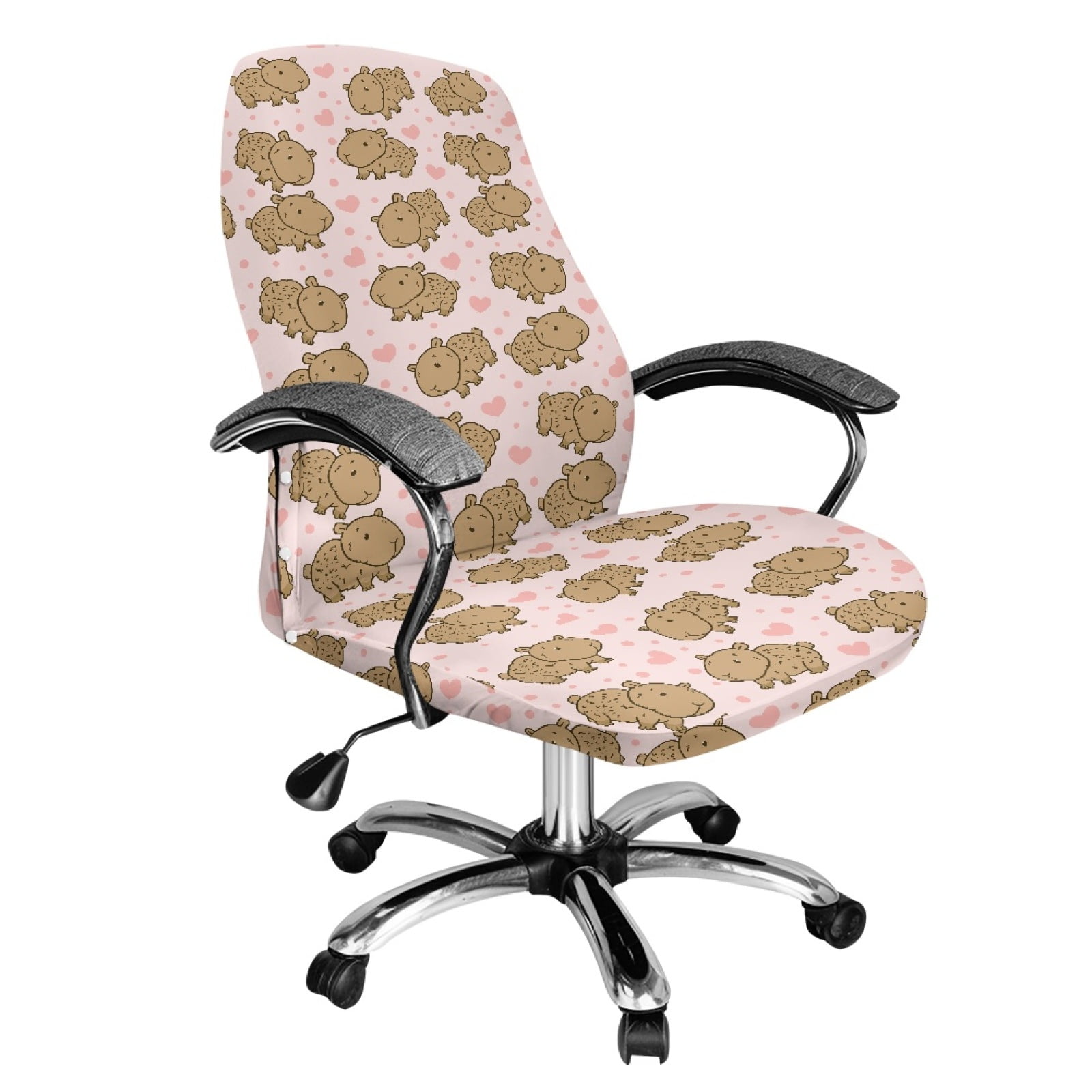 Renewold Capybara Love Pink Office Chair Cover Stretchy Computer Chair ...