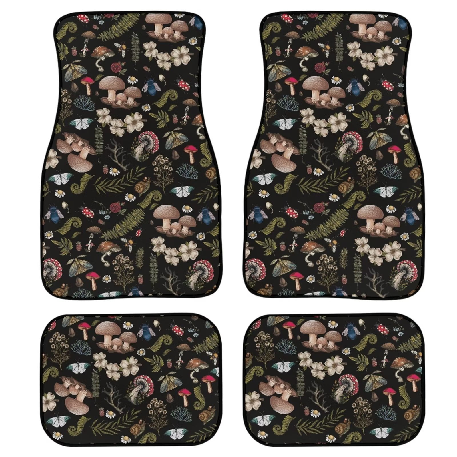 Renewold Cartoon Mushroom Daisy Car Floor Mats Rubber Universal Fit 4 ...