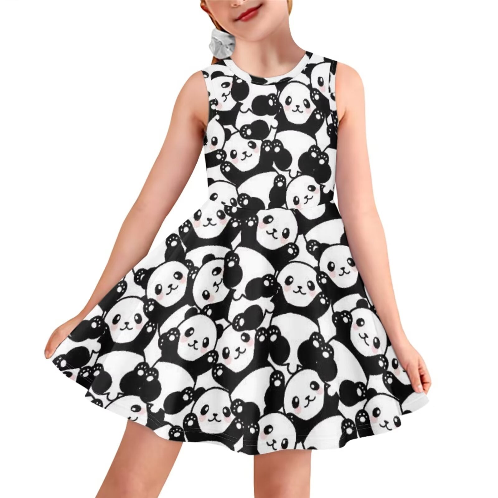 Renewold Cartoon Panda Girls Princess Tank Dress Elegant Party Midi ...