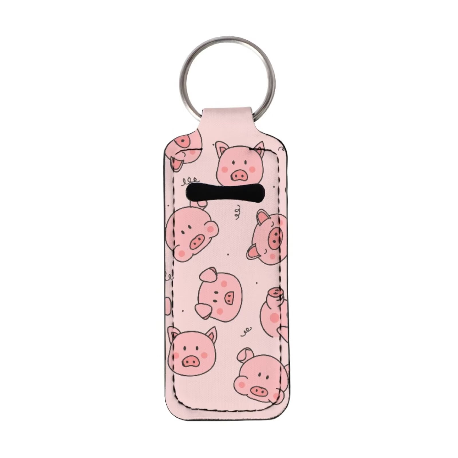 Renewold Cartoon Pig Chapstick Holder Keychain for Girls Pink Car ...