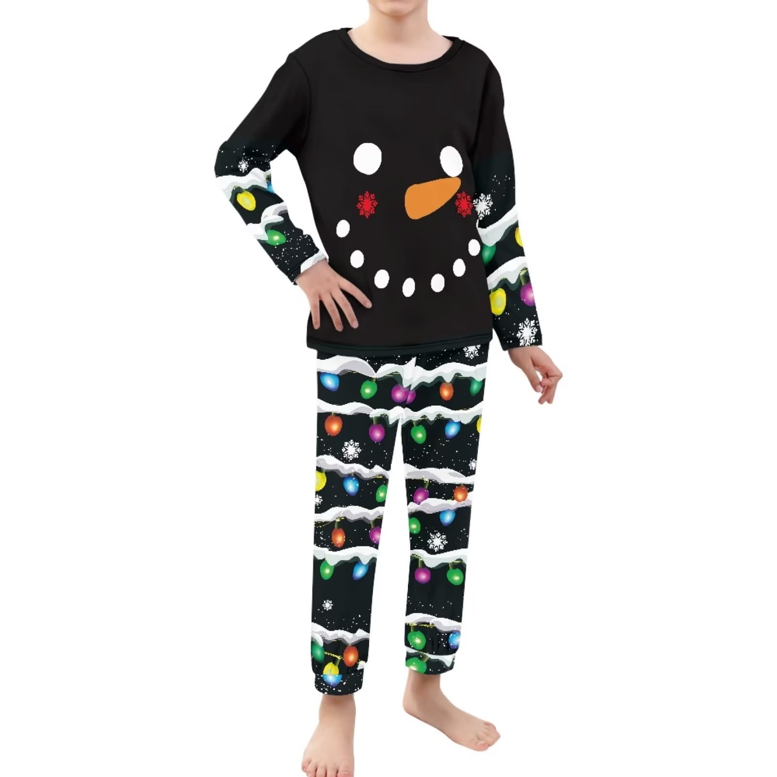 Renewold Casual Fall Winter Pajamas Set of 2 Christmas Snowman Colorful ...