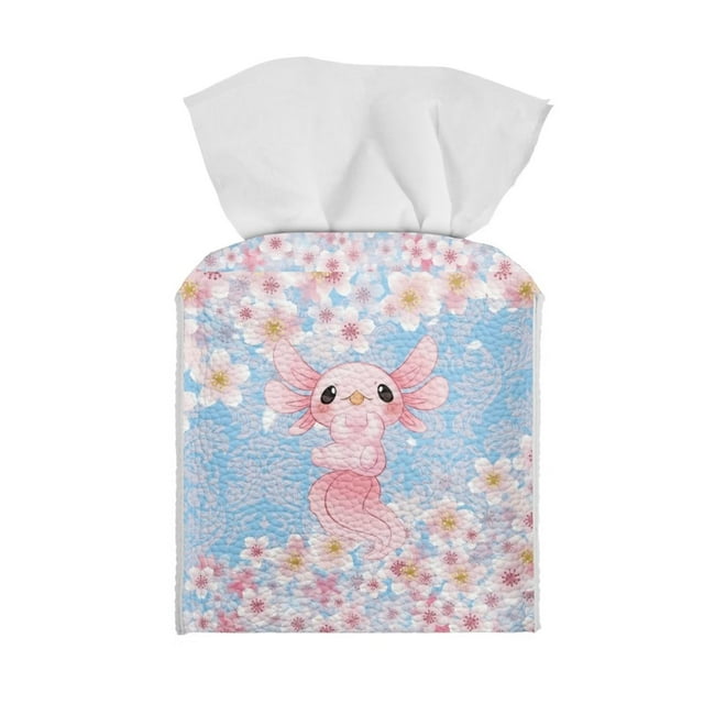 Renewold Cherry Blossom Axolotl Tissue Box Cover Foldable PU Leather ...