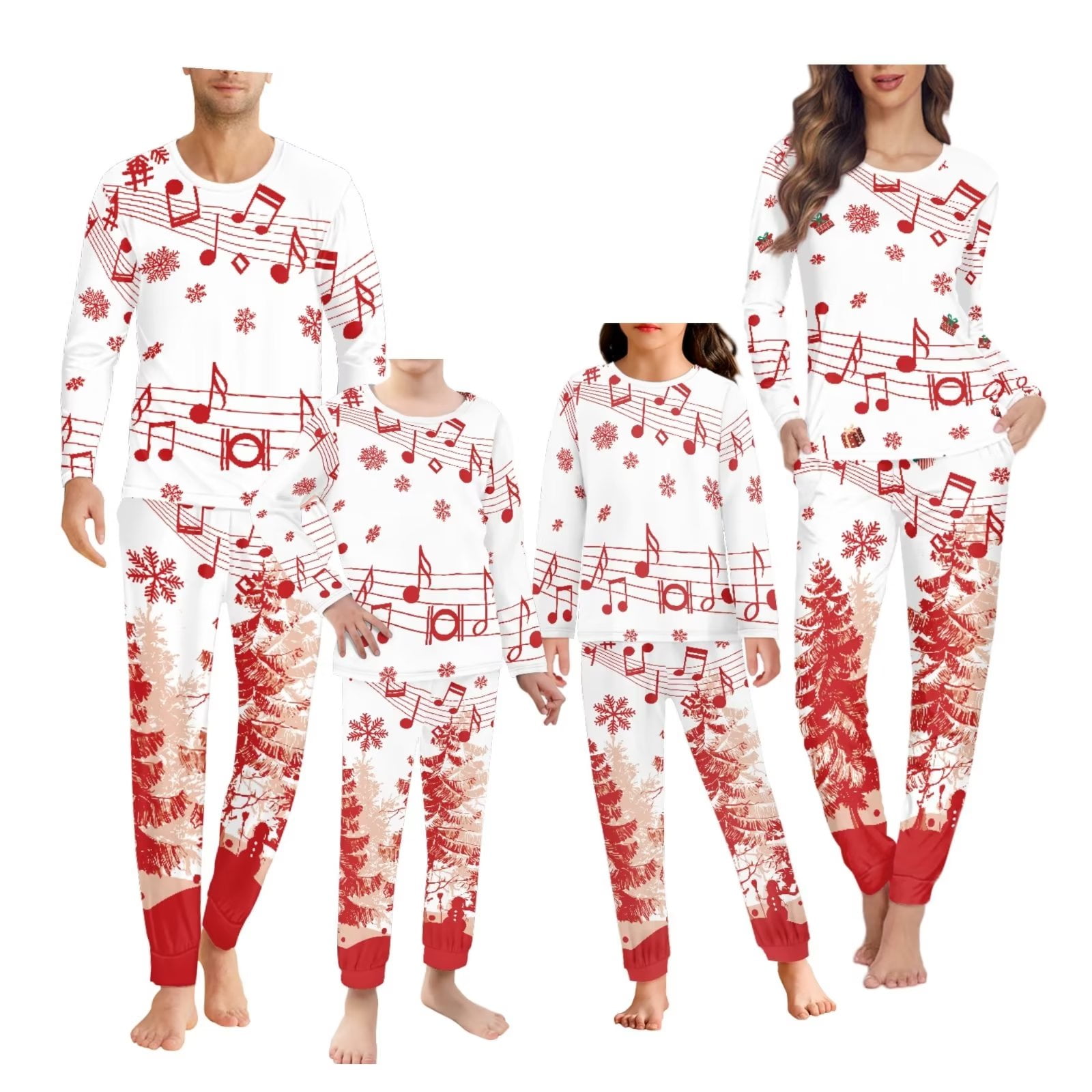 Renewold Christmas Family Matching Pajamas Long Sleeve Couple Pj Set ...