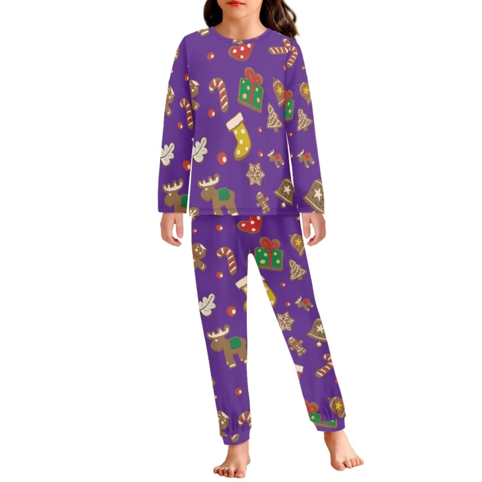 Renewold Christmas Socks Pajama Set for Children 2 Pieces Candy Canes ...