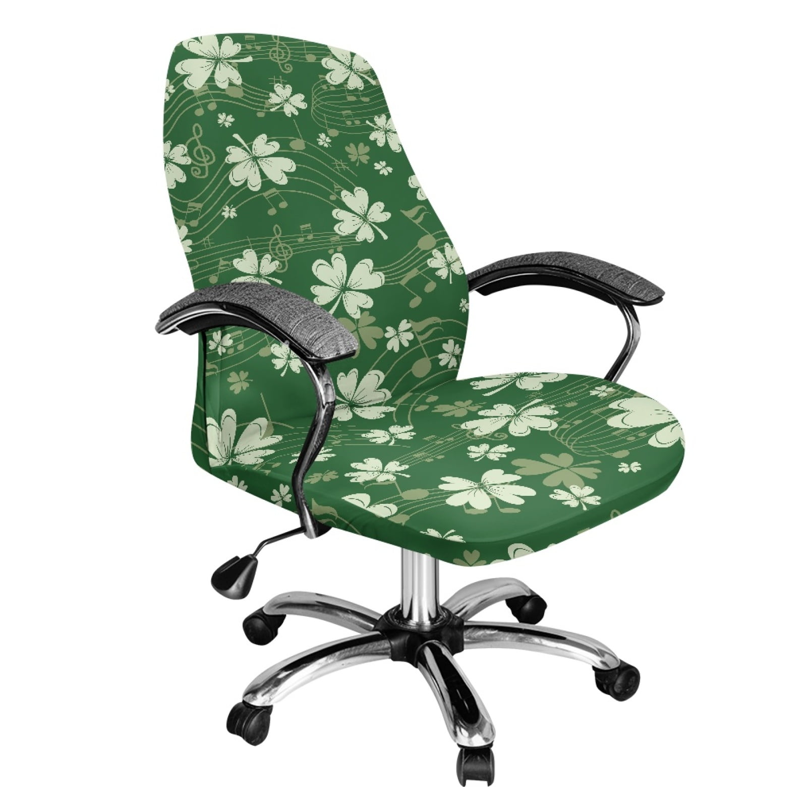 Renewold Clover Musical Notes Green Office Chair Cover for Boss ...