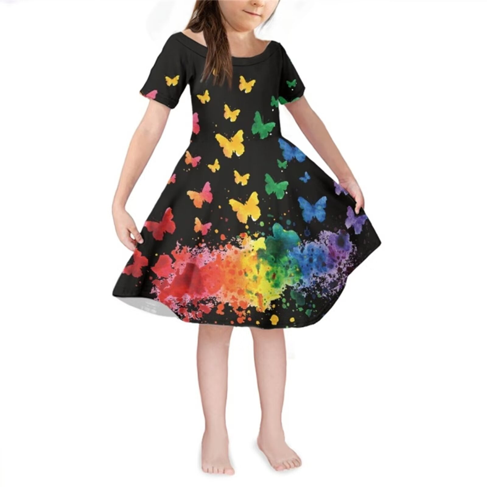 Renewold Colorful Butterfly Princess Dresses for Girls 7-8 Years Old ...