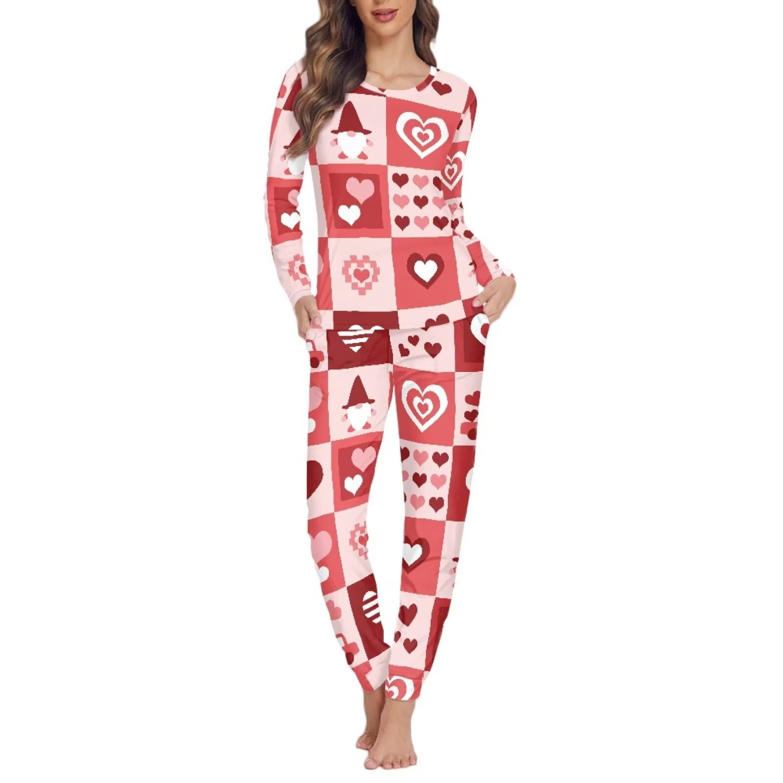 Renewold Comfy Buffalo Grid Pajamas for Women Set Long Pants Valentine ...