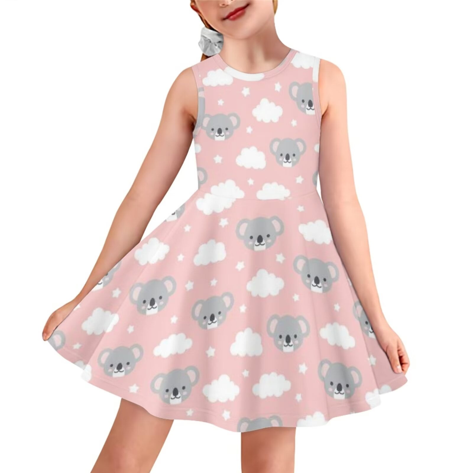 Renewold Cute Pink Sleeveless Dress Teen Girls Spring Summer Daily ...