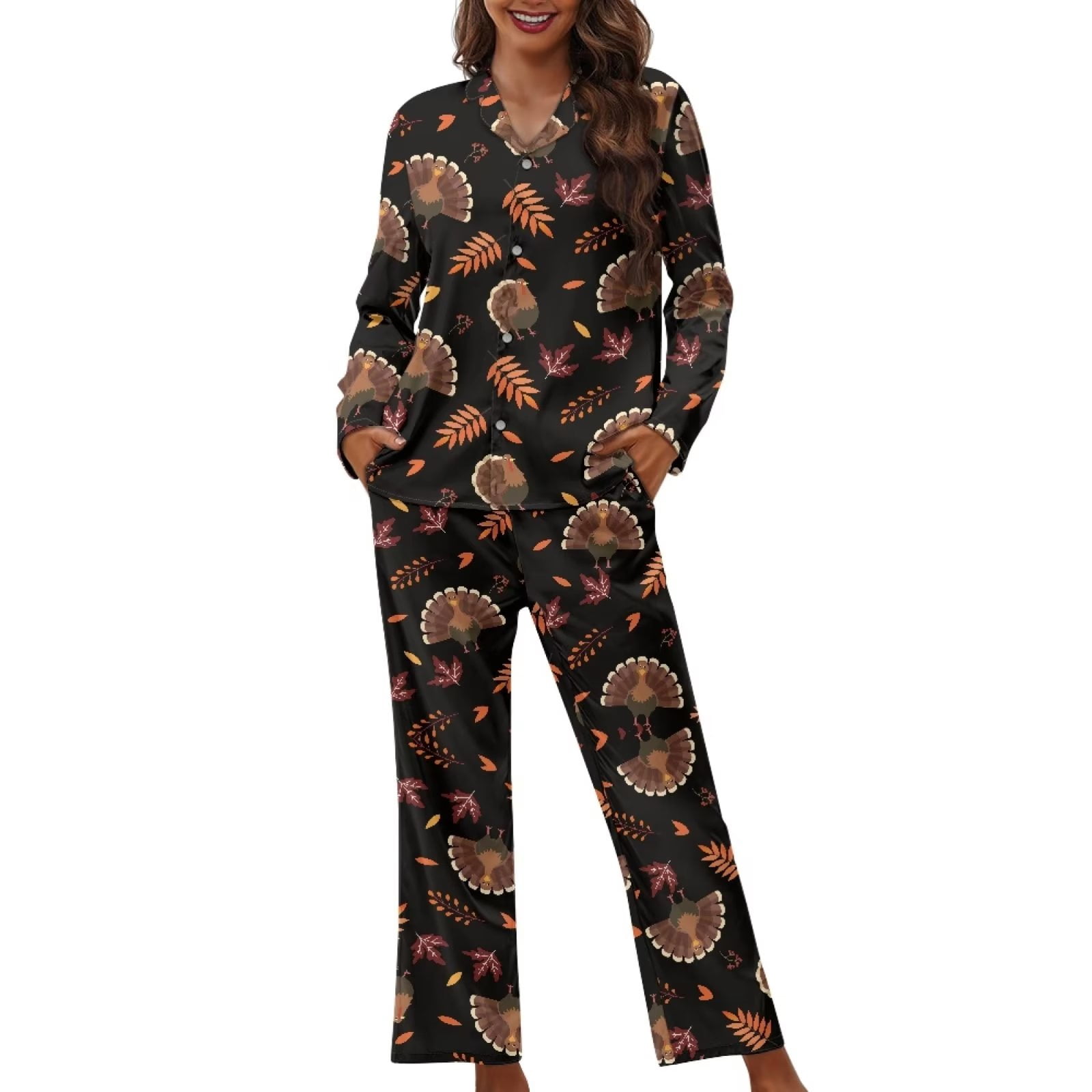 Renewold Fall Winter Button Down Pajamas Set for Thanksgiving Day 2 ...