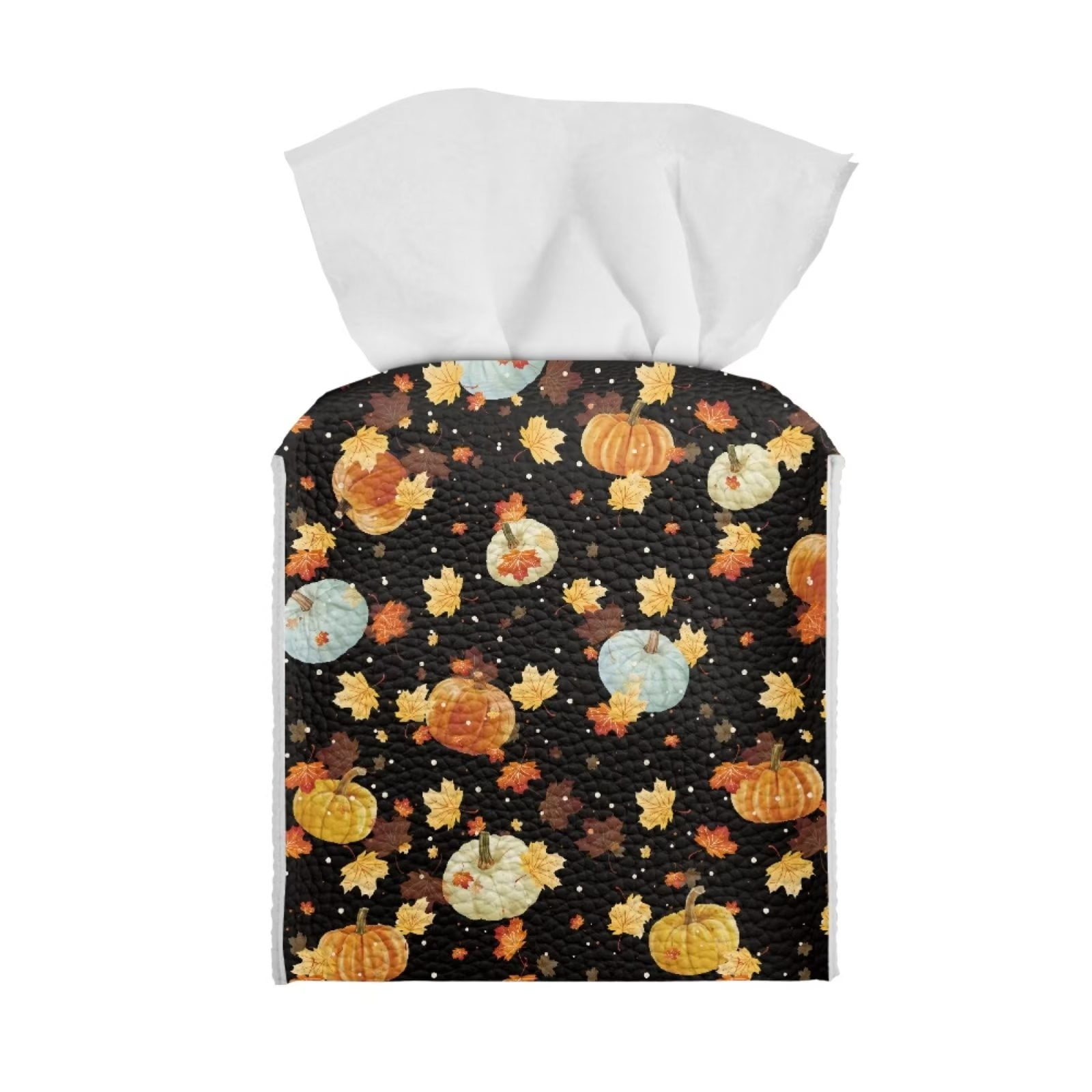 Renewold Farmhouse Fall Cube Tissue Box Cover Pumpkins Maple Leaves for ...
