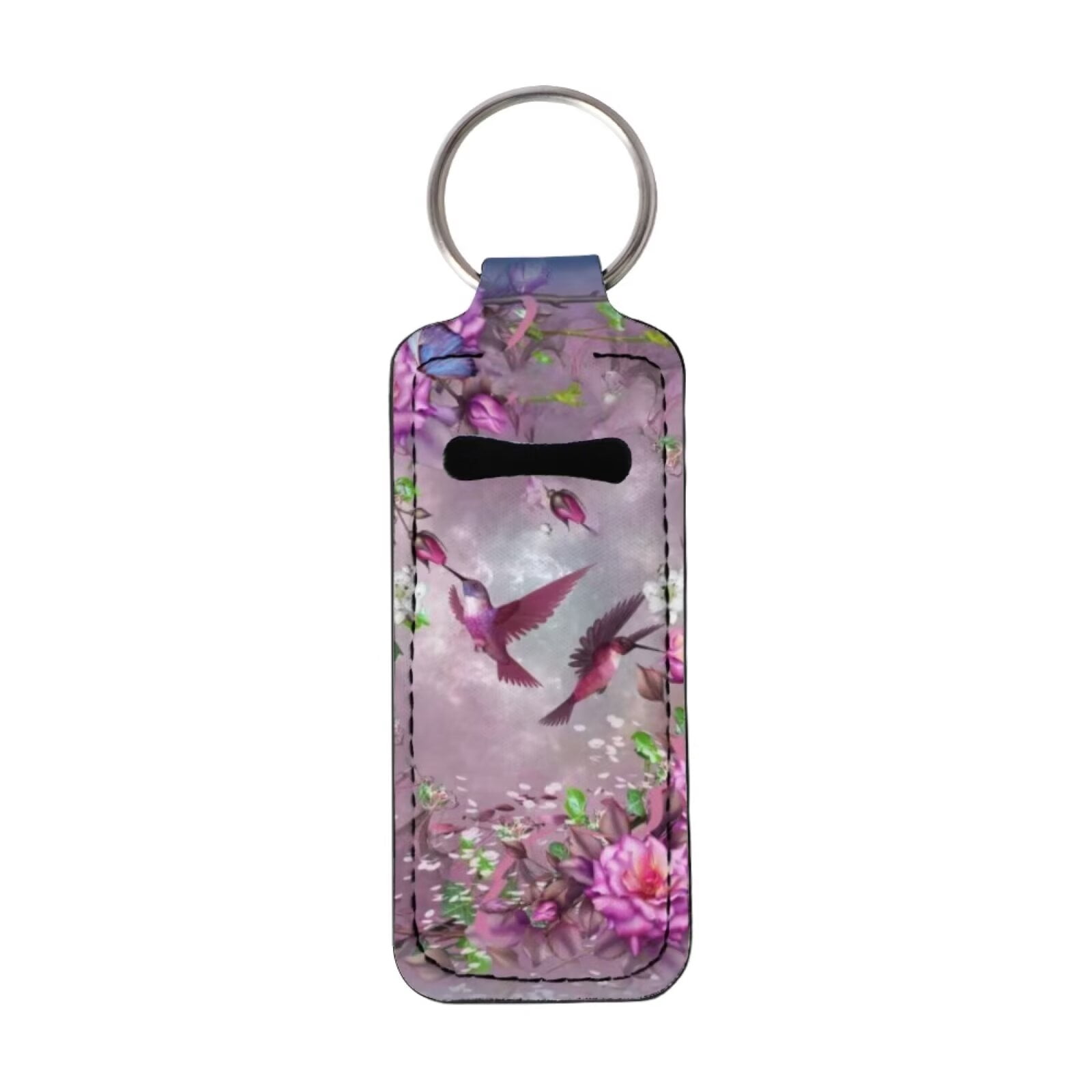 Renewold Fashion Chapstick Holder Keychain Hummingbird Flower Lip Balm ...
