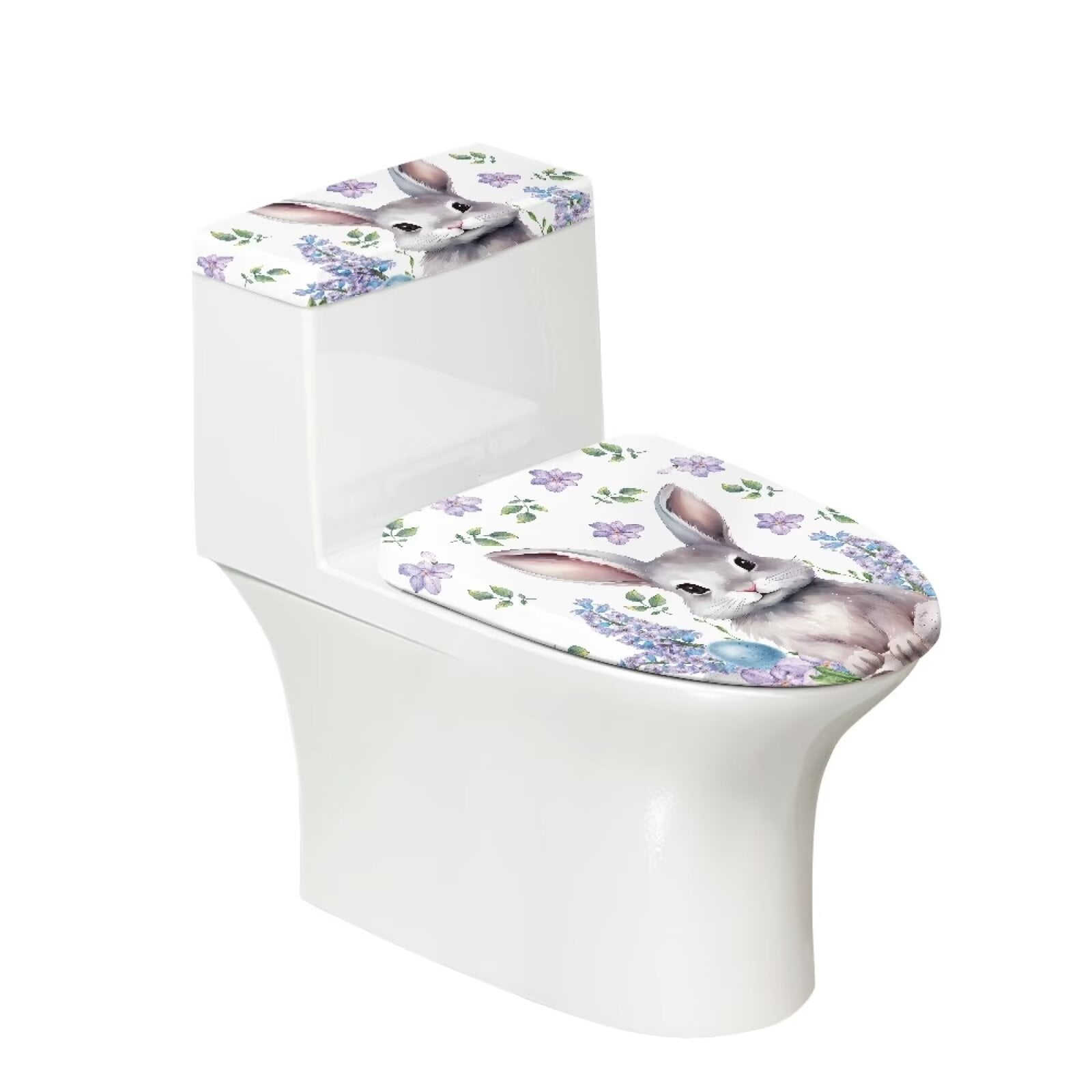 Renewold Fashion Rabbit Toilet Lid Cover Set for Easter Day Gifts ...