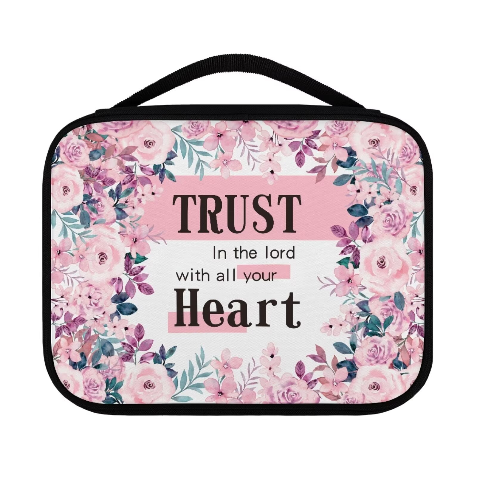 Renewold Flowers Bible Case for Girls Pink Bible Tabs Pens Storager ...