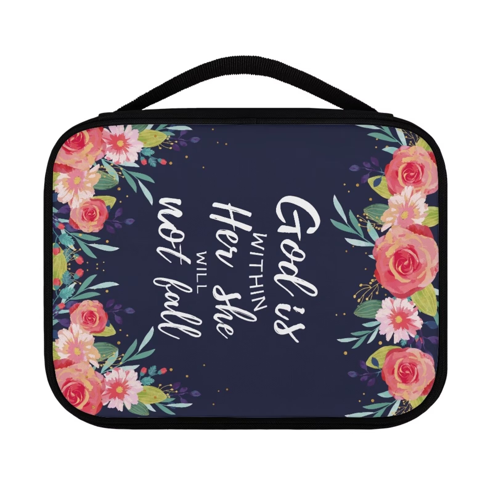 Renewold Flowers Zippered Bible Covers for Women Bible Bag God is ...