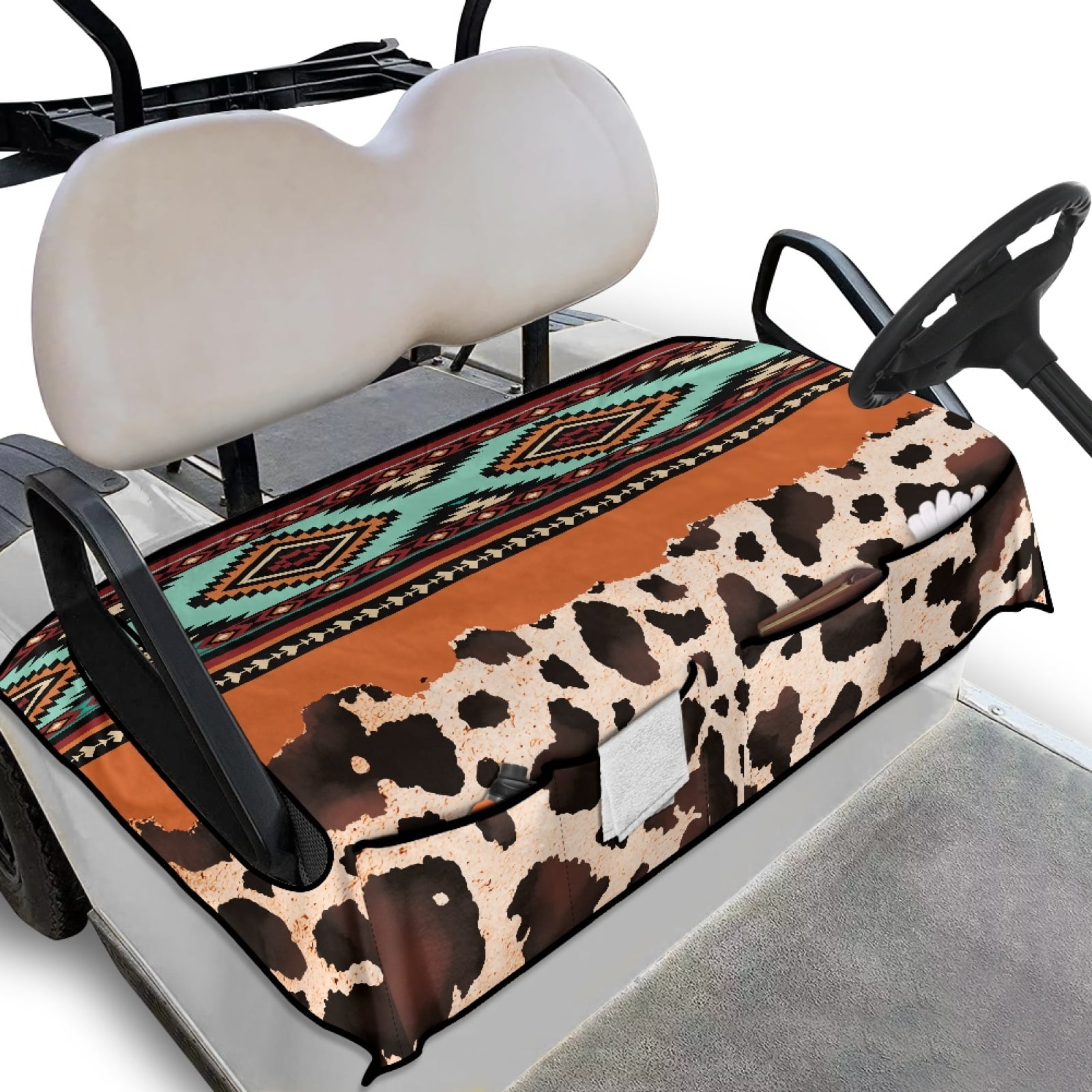 Renewold Golf Cart Seat Cover with 4 Pockets, Terry Knit Fabric Golf ...