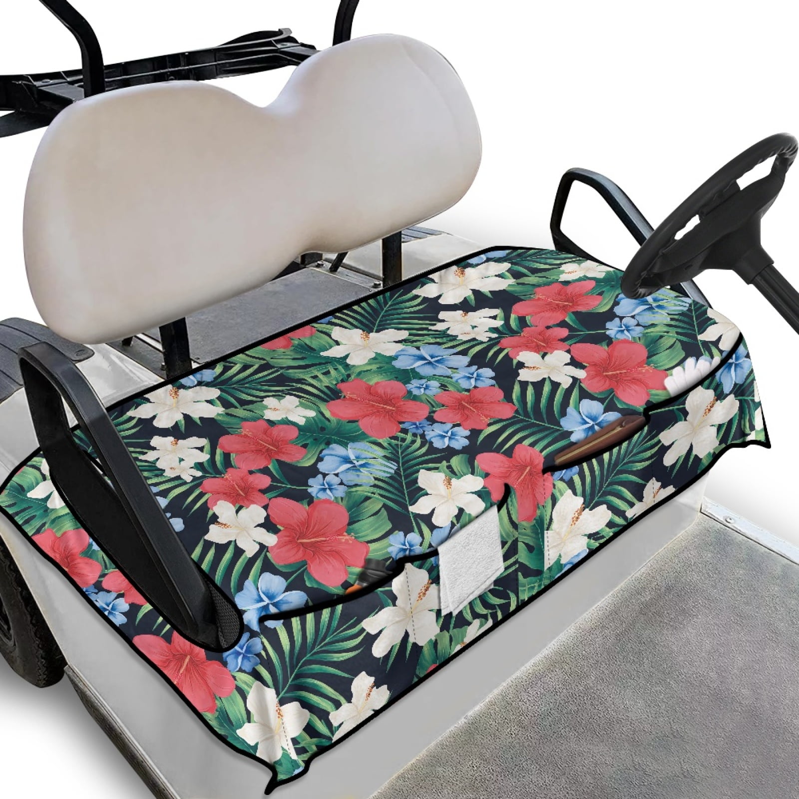 Renewold Golf Cart Seat Cover with Front Pockets, Machine Washable Golf ...