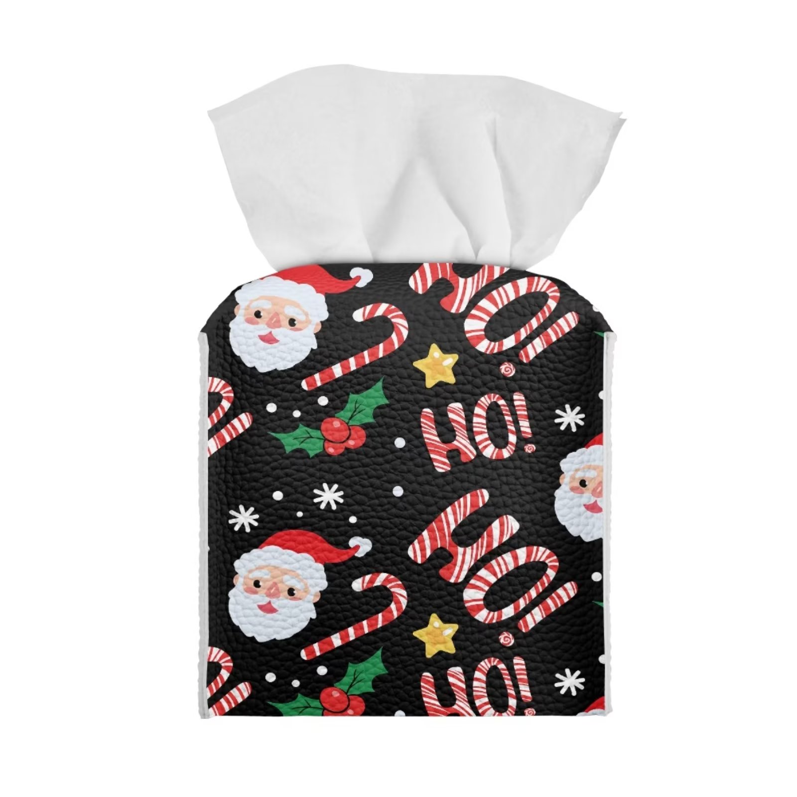 Renewold HO-HO-HO Candy Canes Tissue Box Cover with Strap Bottom ...