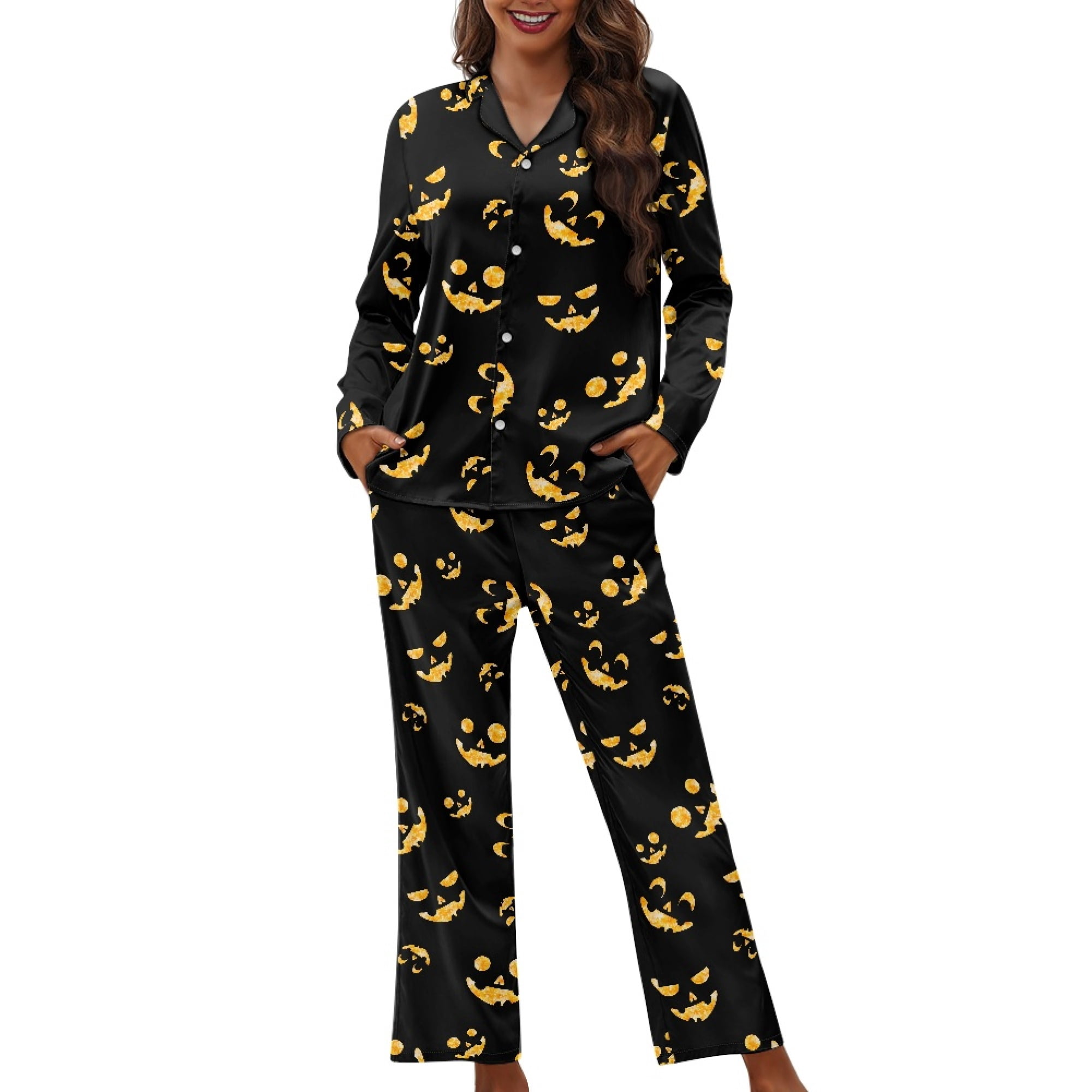 Renewold Halloween Ghosts Pajamas for Women 2 Piece Pajama Pants ...
