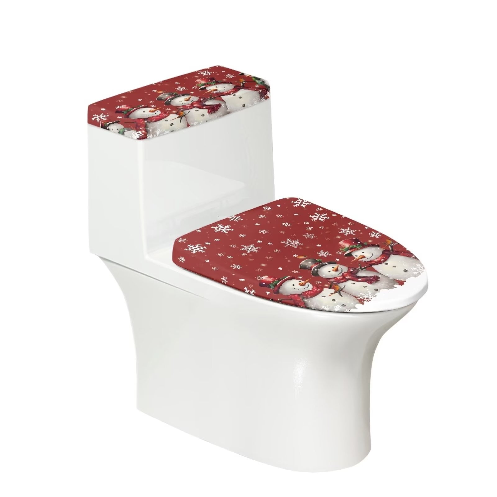 Renewold Happy Christmas Toilet Lid Cover Round Dust Cover for Toilet ...
