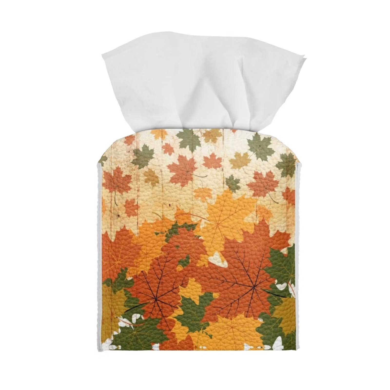 Renewold Happy Thanksgiving Square Leather PU Tissue Box Set Fall Maple ...
