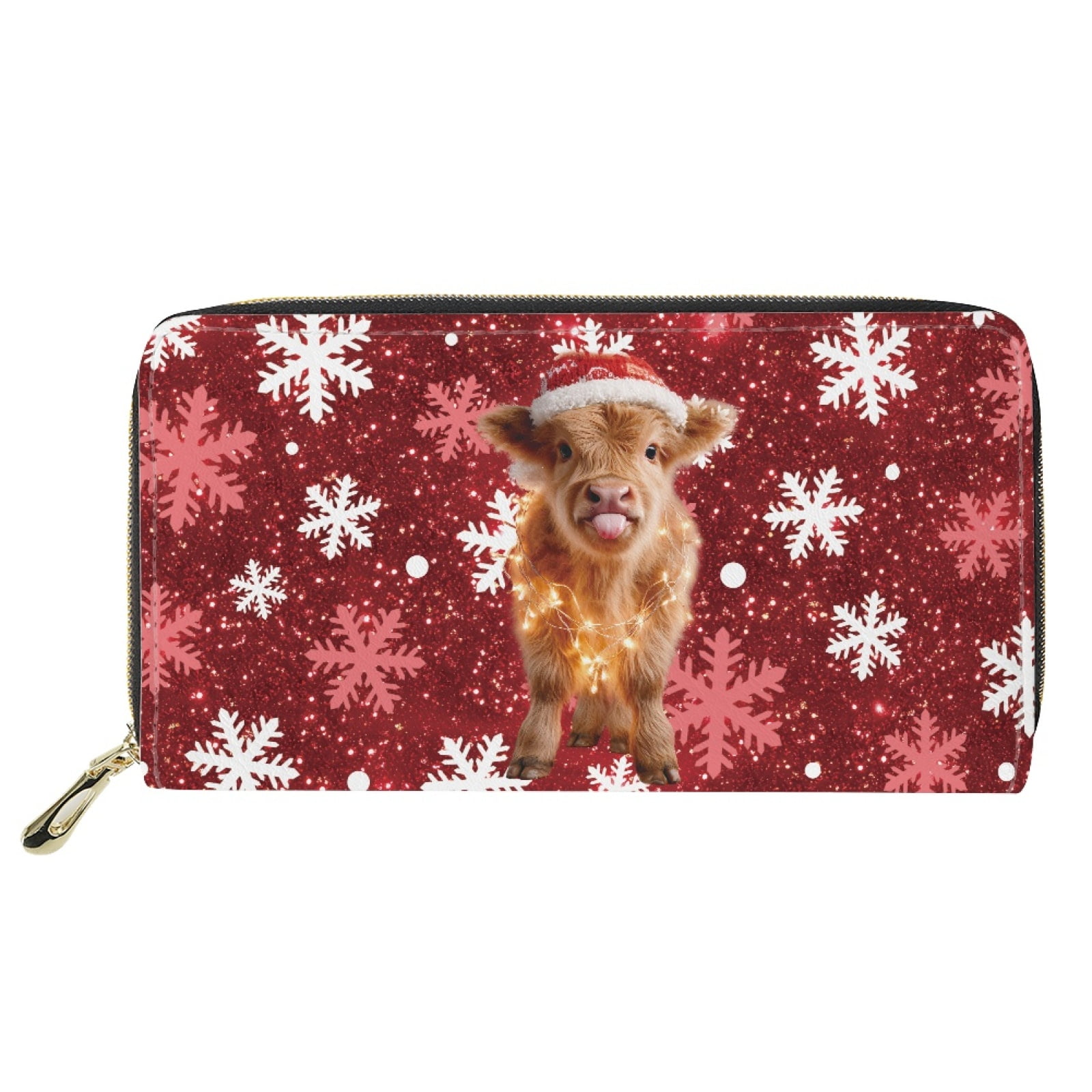 Renewold Highland Cow Long Clutch Wallet PU Leather Christmas Coin ...
