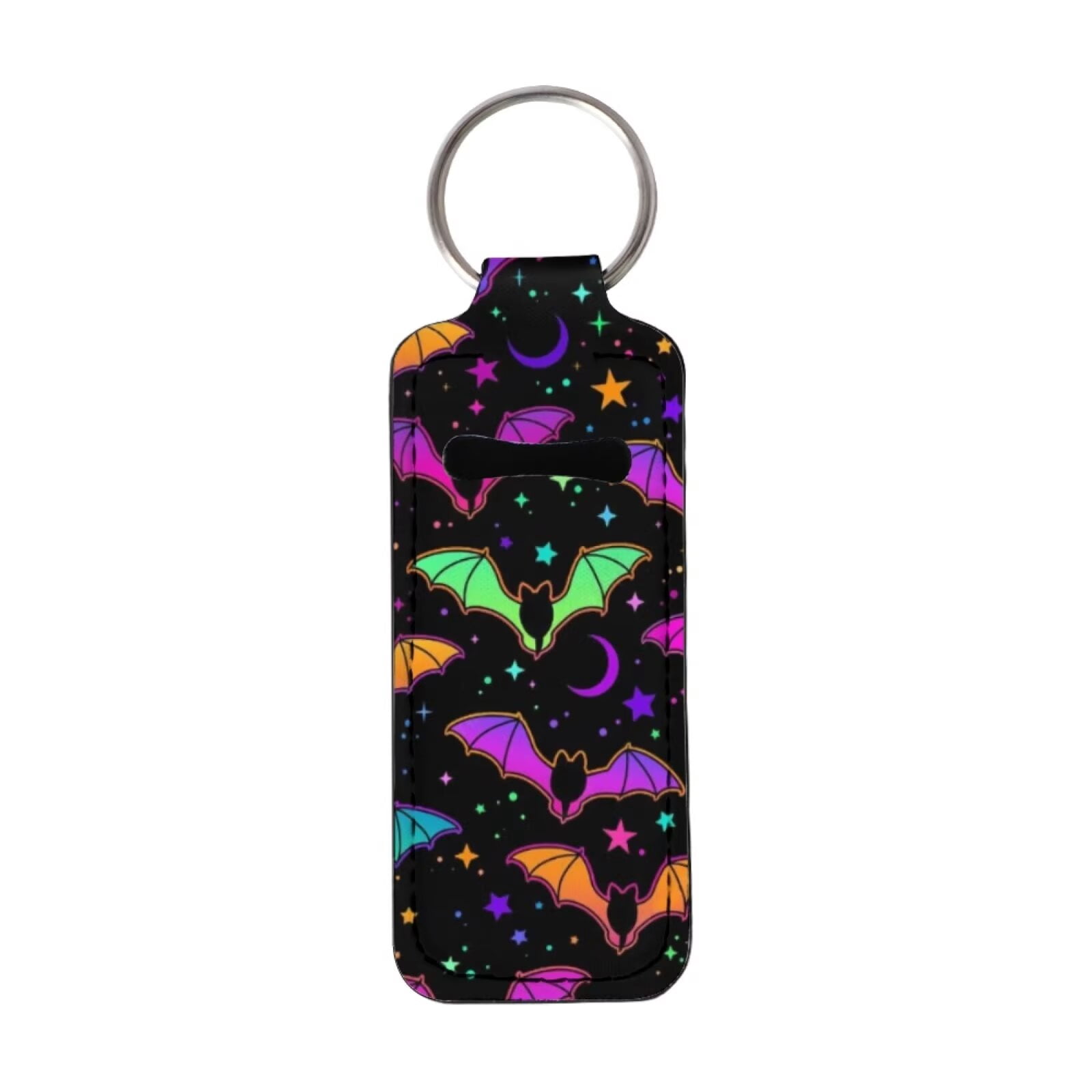 Renewold Hippie Bats Stars Chapstick Holder Keychain Elastic Lipstick ...