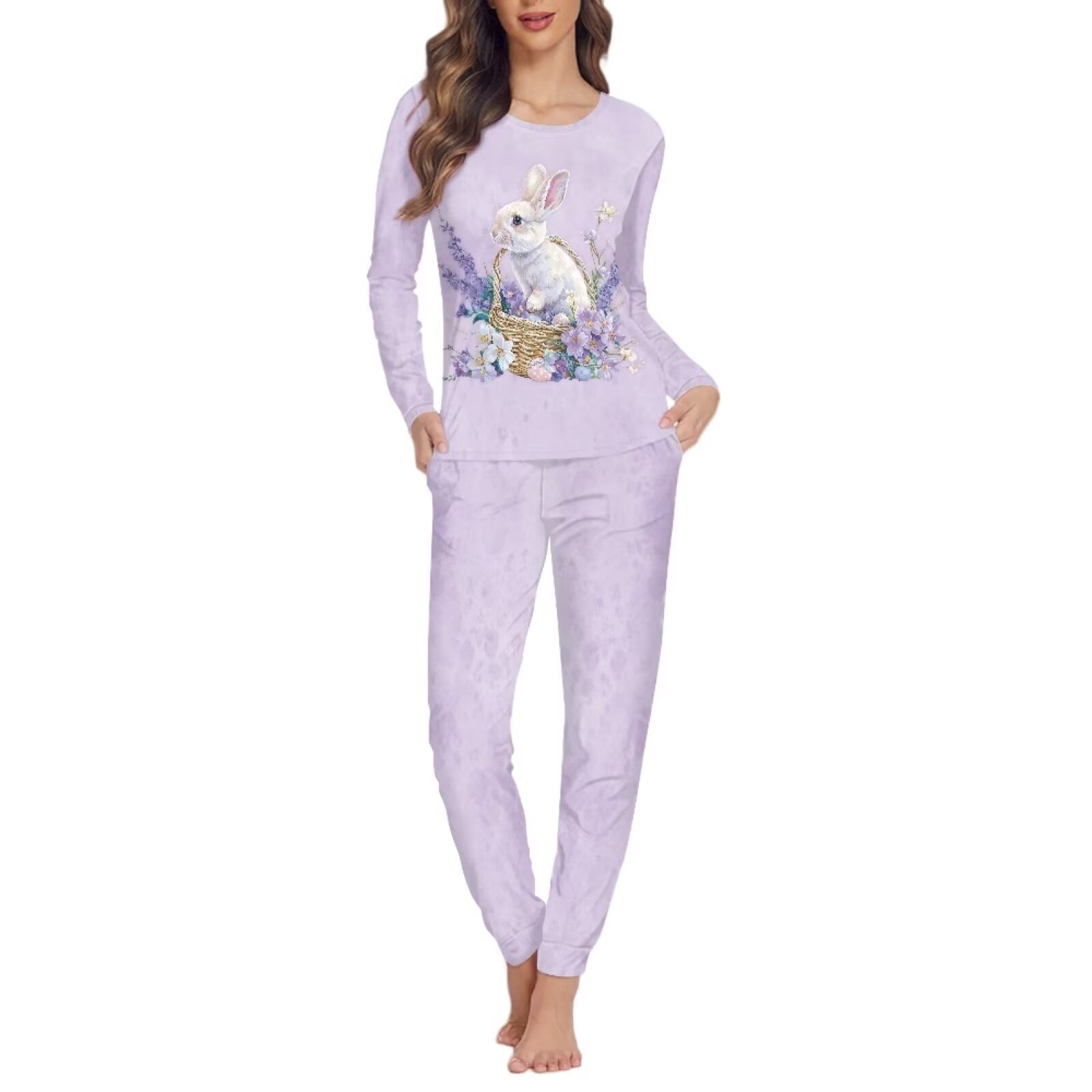 Renewold Holiday Pajamas for Women Size S Floral Rabbit Purple ...