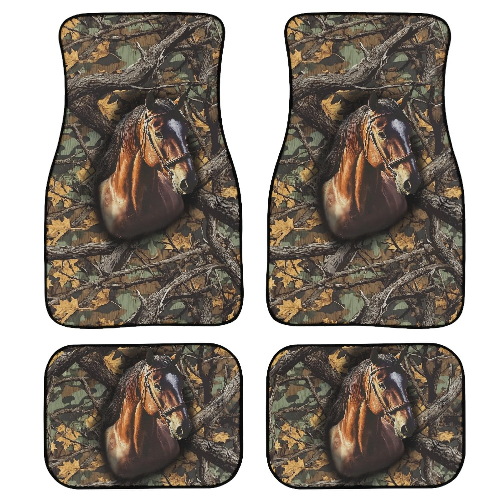 Renewold Horse Camo Hunting Forest Car Floor Mats 4 Pieces Universal ...