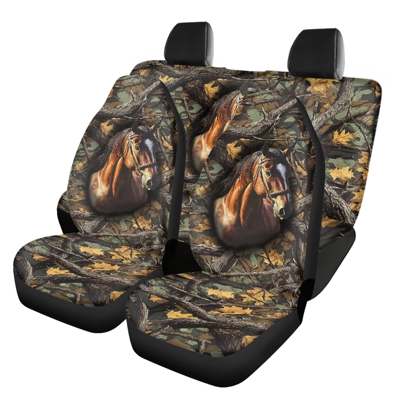 Renewold Horse Camo Hunting Forest Car Seat Cover Full Set for Women ...