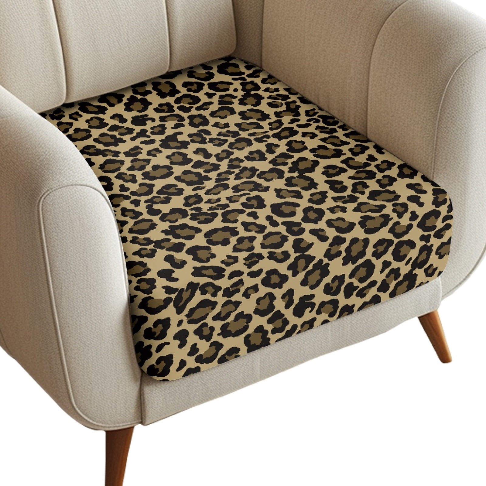 Renewold Khaki Leopard Print Couch Seat Cover Sofa Seat Slipcover ...