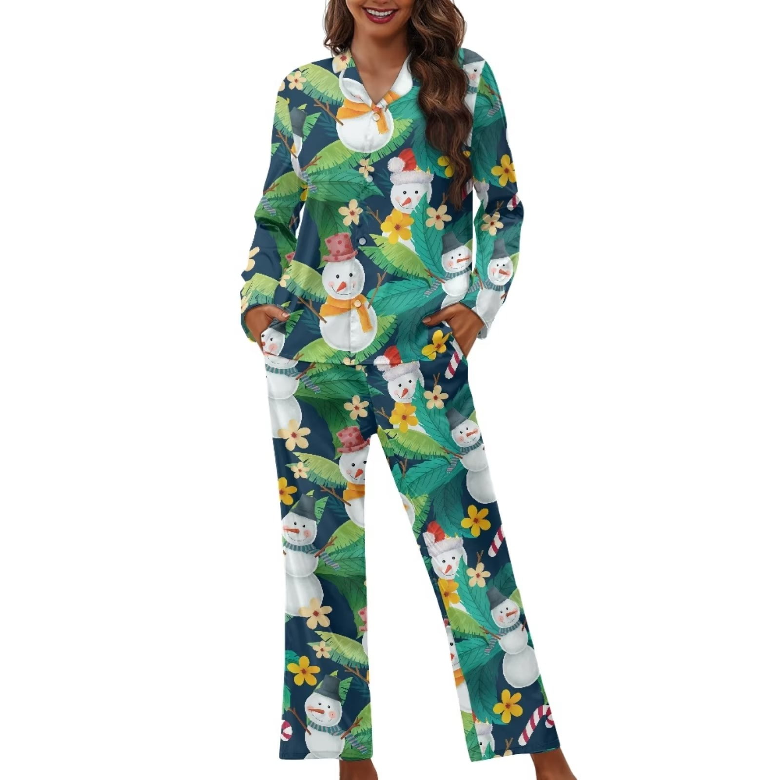 Renewold Ladies Comfort Button Pajamas Daily Wear Clothing 2 Pieces ...