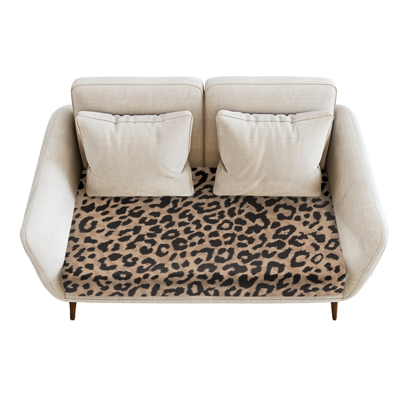 Renewold Leopard Print Brown Stretch Sofa Seat Cushion Cover Individual ...