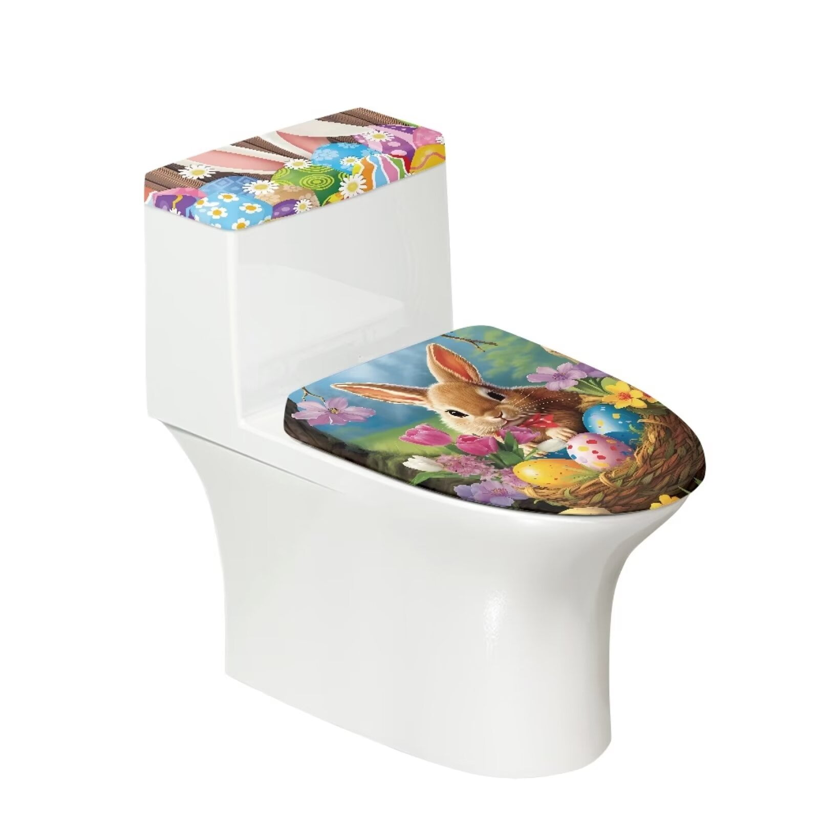 Renewold Lightweight Toilet Lid Cover & Tank Covers Set of 2 Flower ...