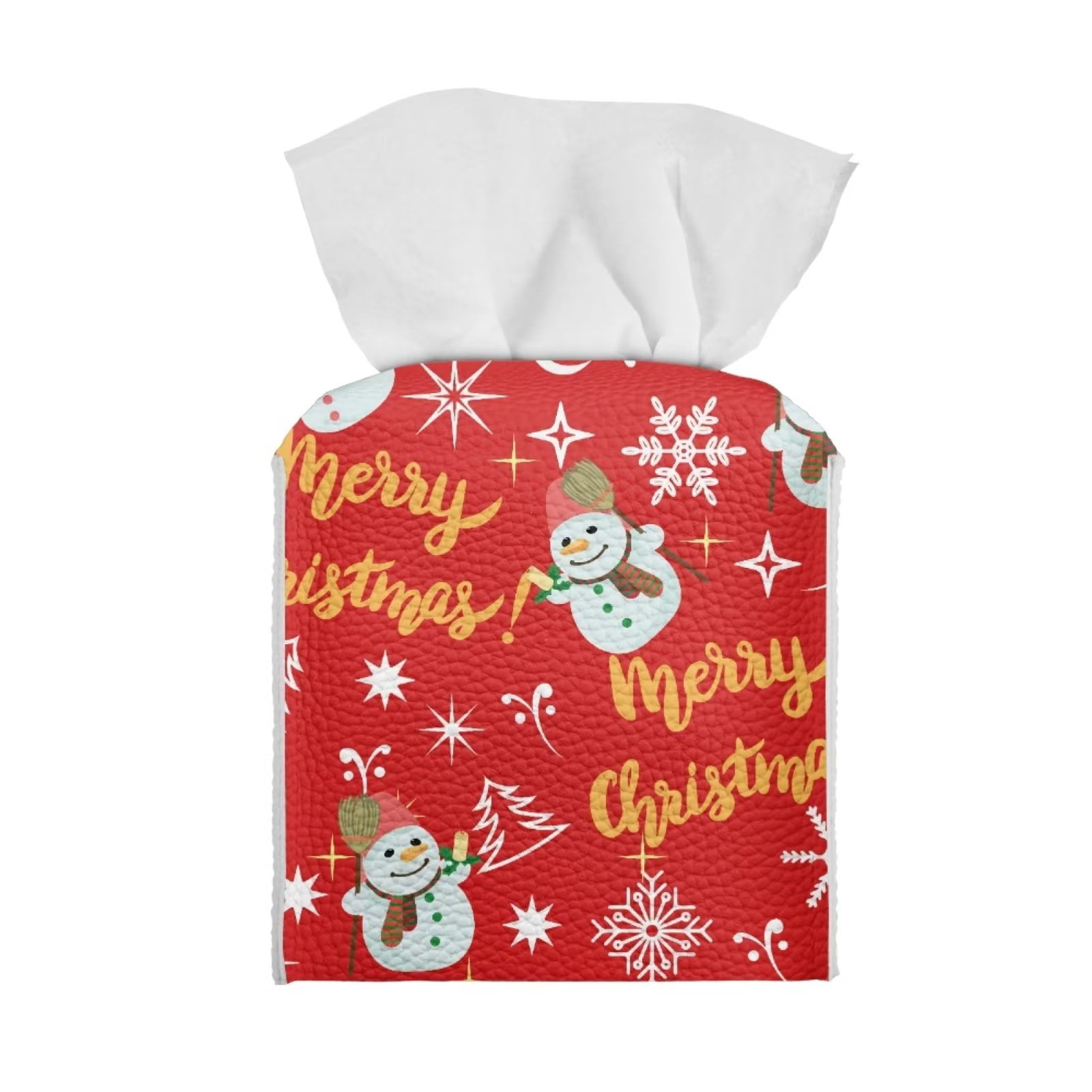 Renewold Merry Christmas Tissue Box Cover Snowman Snowflake Facial ...