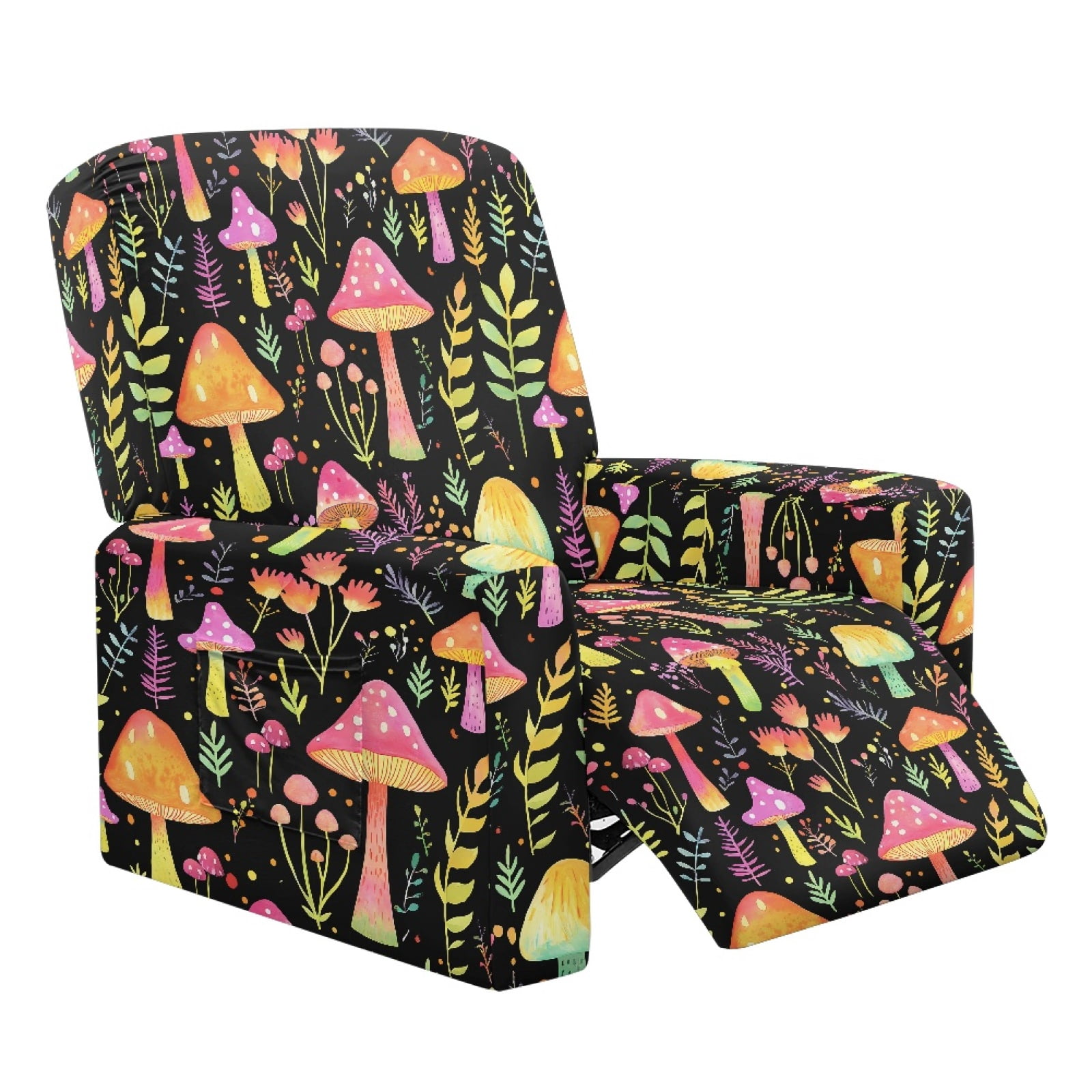 Renewold Mushroom Leaf Pink Recliner Chair Cover Thick Reclining Cover ...