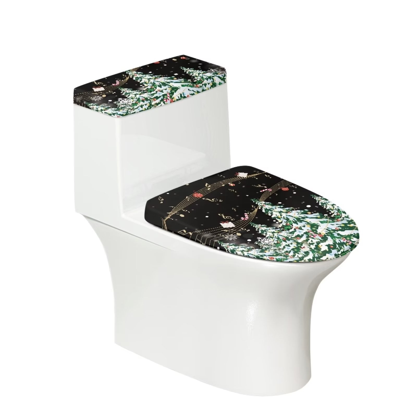 Renewold Music Notes Toilet Lid Covers for Bathroom Xmas Trees Toilet ...