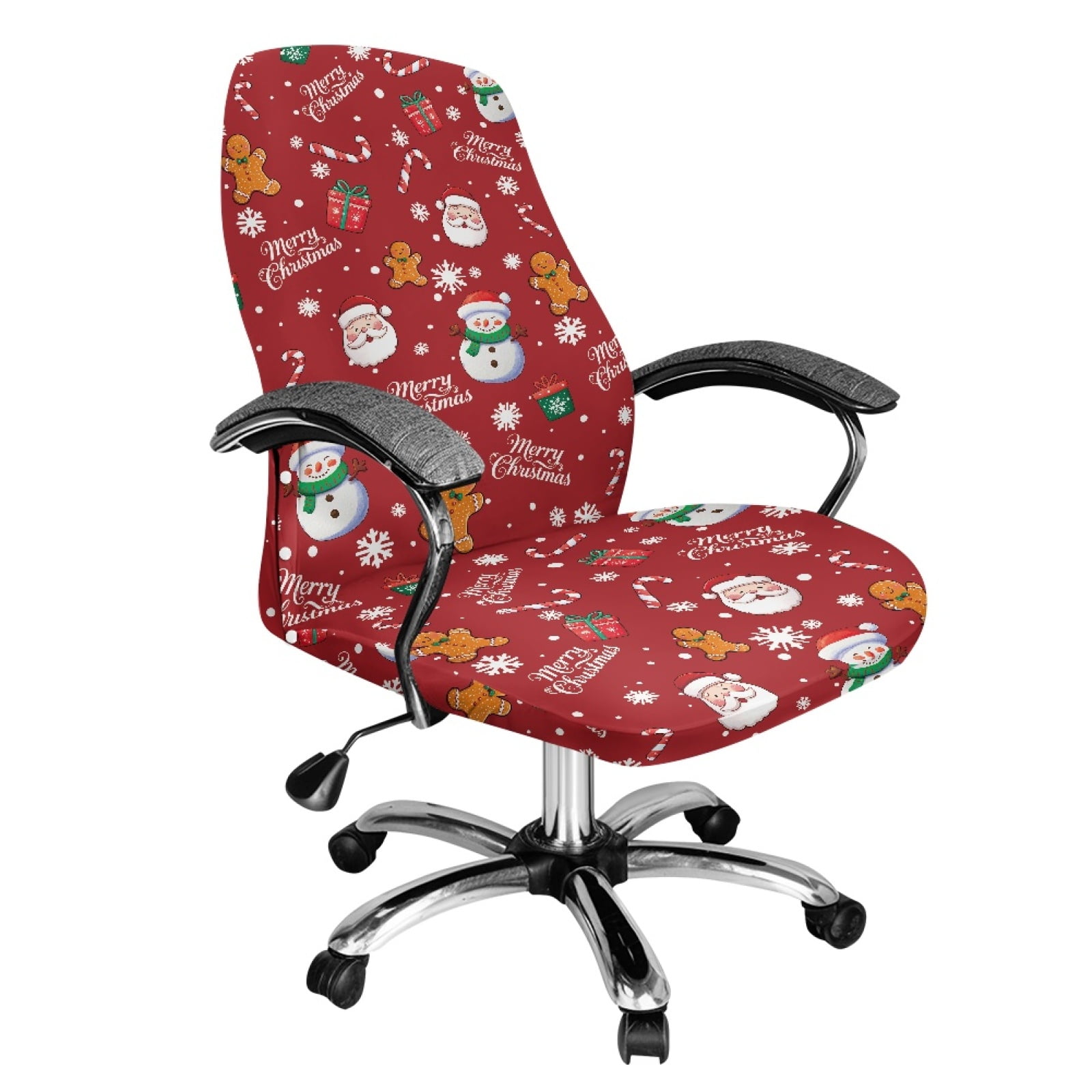 Renewold Office Chair Cover Santa Claus Snowman Gingerbread Man Red ...