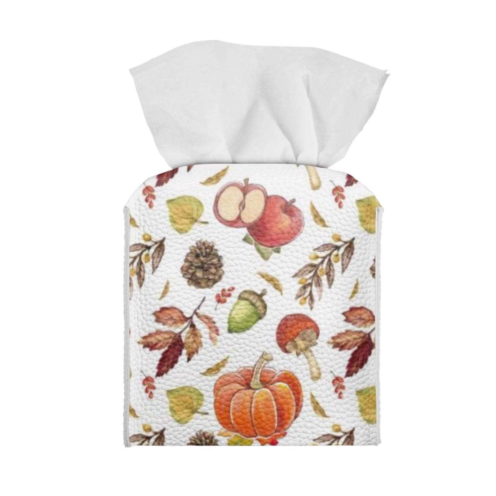 Renewold PU Leather Tissues Cube Box Cover Mushroom Pumpkins Tissue ...
