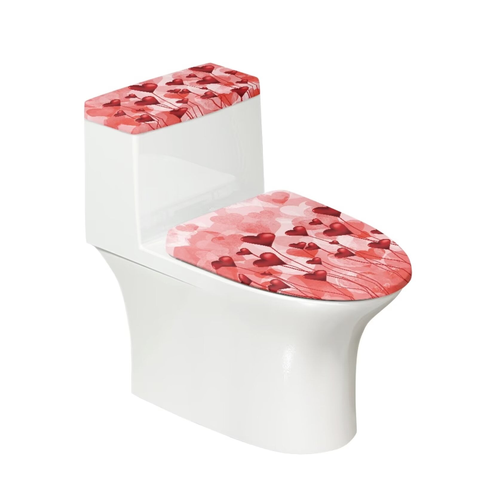 Renewold Red Hearts Toilet Lid Cover Tank Lid Covers for Valentine's ...